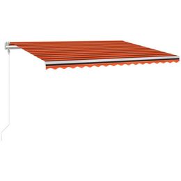 Automatische Markise mit led Windsensor 400x300 cm Orange/Braun vidaXL