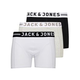Jack & Jones JACK & JONES Boxershorts 'Sense' Herren Gr&ouml;&szlig;e XXS graumeliert / schwarz / wei&szlig;