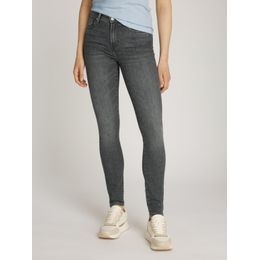 Skinny-fit-Jeans Tommy Hilfiger "COMO Skinny Regular Waist", Damen, Gr. 28, Länge 30, nea, Denim/Jeans, Obermaterial: 78% Baumwolle, 12% Lyocell, 7% Elastomultiester, 3% Elasthan, unifarben, casual, skinny fit knöchellang, Jeans, mit Logo-Badge, in Knöchellänge