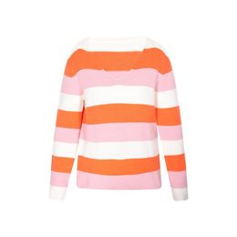 SANIKA Pullover Damen Gr&ouml;&szlig;e M mandarine / rosa / wei&szlig;