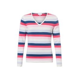 brookshire Pullover Damen Größe M blau / dunkelpink / weiß