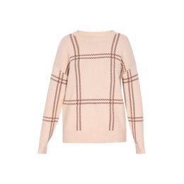 SANIKA Pullover Damen Gr&ouml;&szlig;e L beige / dunkelbraun