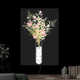 LED-Wechselbild Blumen im Reagenzglas