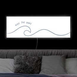 LED-Wechselbild Wellenreiten Spruch