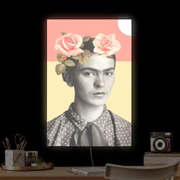 LED-Wechselbild Frida Kahlo - Sonnenuntergang Collage