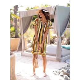 Heine Damen Webkleid, Gelb, Gr. 18, Sommerkleider, Material: Viskose