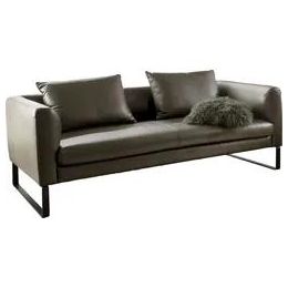 2,5-Sitzer 3C Candy "Avola elegantes Leder Sofa mit tollem Sitzkomfort, bequem", grün (oliv), B:184cm H:85cm T:100cm, Sofas, tolle Details und hochwertige Verarbeitung