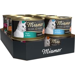 Miamor Feine Filets in Jelly Mixtray Dose Katzen-Nassfutter ohne Leber 12x100g