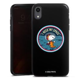 DeinDesign iPhone Xr Handy Silikon H&uuml;lle Case schwarz Handyh&uuml;lle Peanuts Weltall Snoopy