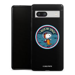 DeinDesign Google Pixel 7a Handy Silikon H&uuml;lle Case schwarz Handyh&uuml;lle Peanuts Weltall Snoopy