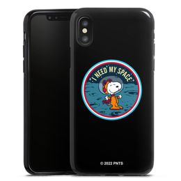 DeinDesign iPhone X Handy Silikon H&uuml;lle Case schwarz Handyh&uuml;lle Peanuts Weltall Snoopy
