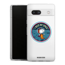 DeinDesign Google Pixel 7a Handy Silikon H&uuml;lle Case transparent Handyh&uuml;lle Peanuts Weltall Snoopy Silikon Case