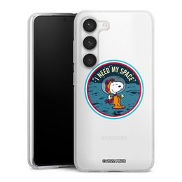DeinDesign Galaxy S23 Handy Silikon H&uuml;lle Case transparent Handyh&uuml;lle Peanuts Weltall Snoopy Silikon Case