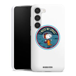 DeinDesign Galaxy S23 Handy Silikon H&uuml;lle Case wei&szlig; Handyh&uuml;lle Peanuts Weltall Snoopy Silikon Case