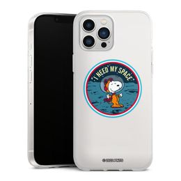 DeinDesign iPhone 13 Pro Max Handy Silikon H&uuml;lle Case transparent Handyh&uuml;lle Peanuts Weltall Snoopy Silikon Case