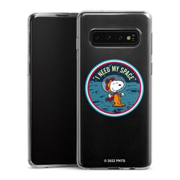 DeinDesign Galaxy S10 Handy Slim Case Silikon Handyh&uuml;lle transparent H&uuml;lle extra d&uuml;nn Peanuts Weltall Snoopy Silikon Slim Case