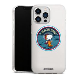 DeinDesign iPhone 13 Pro Handy Silikon H&uuml;lle Case transparent Handyh&uuml;lle Peanuts Weltall Snoopy Silikon Case