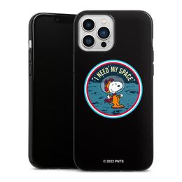 DeinDesign iPhone 13 Pro Max Handy Silikon H&uuml;lle Case schwarz Handyh&uuml;lle Peanuts Weltall Snoopy