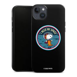 DeinDesign iPhone 14 Plus Handy Silikon H&uuml;lle Case schwarz Handyh&uuml;lle Peanuts Weltall Snoopy