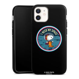 DeinDesign iPhone 12 Handy Silikon H&uuml;lle Case schwarz Handyh&uuml;lle Peanuts Weltall Snoopy