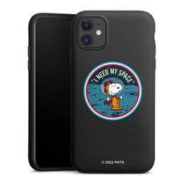 DeinDesign iPhone 11 Handy Premium Silikon H&uuml;lle Handyh&uuml;lle schwarz Case Peanuts Weltall Snoopy Silikon Premium Case
