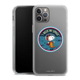 DeinDesign iPhone 12 Pro Max Handy Silikon H&uuml;lle Case transparent Handyh&uuml;lle Peanuts Weltall Snoopy Silikon Case