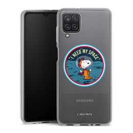 DeinDesign Galaxy A12 Handy Silikon H&uuml;lle Case transparent Handyh&uuml;lle Peanuts Snoopy Weltall Silikon Case