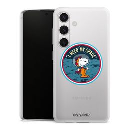 DeinDesign Galaxy S24 Handy Slim Case Silikon Handyh&uuml;lle transparent H&uuml;lle extra d&uuml;nn Peanuts Weltall Snoopy Silikon Slim Case