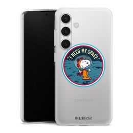 DeinDesign Galaxy S24 Handy Silikon H&uuml;lle Case transparent Handyh&uuml;lle Peanuts Weltall Snoopy Silikon Case