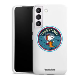 DeinDesign Galaxy S22 Handy Silikon H&uuml;lle Case wei&szlig; Handyh&uuml;lle Peanuts Weltall Snoopy Silikon Case