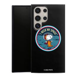 DeinDesign Galaxy S24 Ultra Handy Silikon H&uuml;lle Case schwarz Handyh&uuml;lle Peanuts Weltall Snoopy