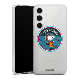 DeinDesign Galaxy S24 FE 5G Handy Silikon H&uuml;lle Case transparent Handyh&uuml;lle Peanuts Weltall Snoopy Silikon Case