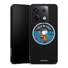 DeinDesign Xiaomi Redmi Note 13 Pro 5G Handy Silikon H&uuml;lle Case schwarz Handyh&uuml;lle Peanuts Weltall Snoopy