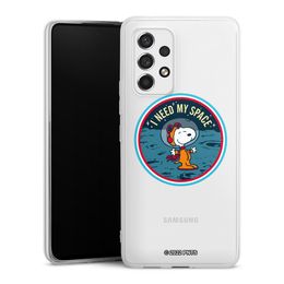 DeinDesign Galaxy A53 5G Handy Silikon H&uuml;lle Case transparent Handyh&uuml;lle Peanuts Snoopy Weltall Silikon Case