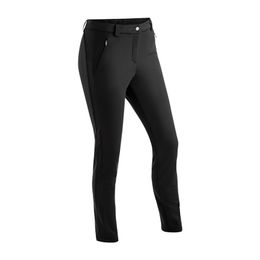 Softshellhose Maier Sports "Lapilli W", Damen, Gr. 42, Normalgrößen, schwarz, 100% Polyester, Hosen, Damen Outdoorhose, atmungsaktiv und winddicht, Slim Fit