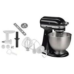 KitchenAid Küchenmaschine "5K45SSEOB ONYX BLACK", schwarz (onyx schwarz), B:35,8cm H:35,3cm T:22,1cm, Küchenmaschinen, Gratis Fleischwolf/Spritzgebäckvorsatz (Wert ca. 129,-UVP)