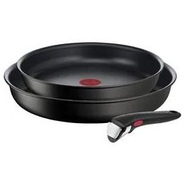 Pfannen-Set Tefal "Ingenio Unlimited", schwarz, Ø:26cm, Pfannen, stapelbar, Antihaftversiegelung, Induktion, Made in France, kompakt