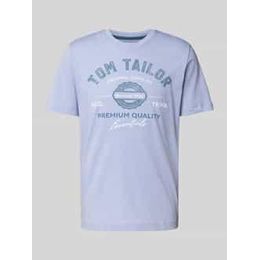 Tom Tailor Regular Fit T-Shirt aus reiner Baumwolle mit Label-Print