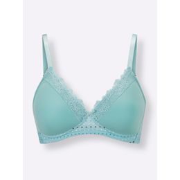 w&auml;schepur w&auml;schepur Damen Schalen-BH ohne B&uuml;gel mit floraler Spitze, mint-bedruckt, Gr&ouml;&szlig;e 90C