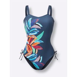 feel good Damen Badeanzug mit figurformendem Einsatz, dunkelblau-aqua, Gr&ouml;&szlig;e 38E