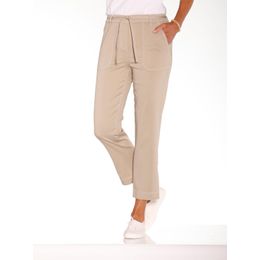 WITT Damen 7/8-Jeans Schlupfform, mit Dehnbund, beige, Gr&ouml;&szlig;e 36