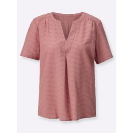 WITT Damen Schlupf-Bluse mit Schulterpasse, vorne und hinten., rosenholz, Gr&ouml;&szlig;e 40
