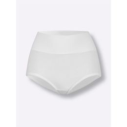 w&auml;schepur w&auml;schepur Damen Taillenslip mit Ripp-Einsatz, wei&szlig;, Gr&ouml;&szlig;e 52