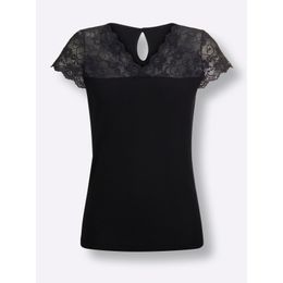 w&auml;schepur w&auml;schepur Damen Blazershirt mit Satin-Paspelierung, schwarz, Gr&ouml;&szlig;e 52