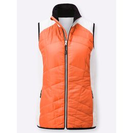 WITT Damen Steppweste in Microfaser-Qualit&auml;t, orange-ecru, Gr&ouml;&szlig;e 50