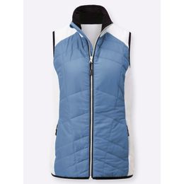 WITT Damen Steppweste in Microfaser-Qualit&auml;t, mittelblau-ecru, Gr&ouml;&szlig;e 40