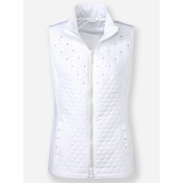 WITT Damen Steppweste mit Glitzersteinchen, ecru, Gr&ouml;&szlig;e 48