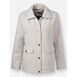 WITT Damen Steppjacke mit Zierpatten-Taschen, hellgrau, Gr&ouml;&szlig;e 38