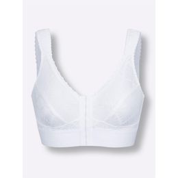 w&auml;schepur w&auml;schepur Damen Vorderverschluss-BH ohne B&uuml;gel mit Jacquard-Dessin, wei&szlig;, Gr&ouml;&szlig;e 115A
