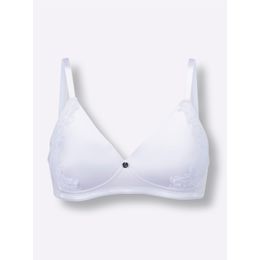 w&auml;schepur w&auml;schepur Damen Schalen-BH ohne B&uuml;gel mi dekorativer Spitze, wei&szlig;, Gr&ouml;&szlig;e 90C